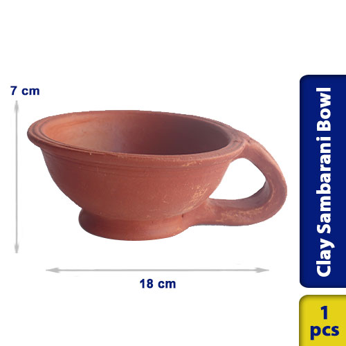 Buy Earthen Clay Sambrani Sambarani Incense Sticks Agarpathi Bowl 2 ...